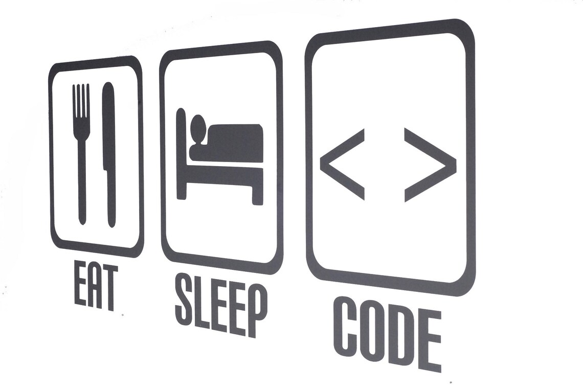 Eat Sleep Code Vinyl Wall Art Code Calcomanías/Stickers | Etsy