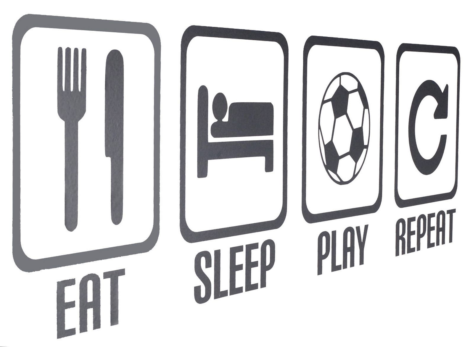 Eat Sleep Play Repeat Vinyl Wall Art Football Decals/stickers - Etsy Sweden