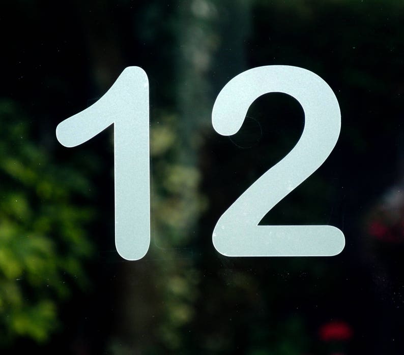 Modern House Number Decal - Etched Glass Style - Various Sizes ...