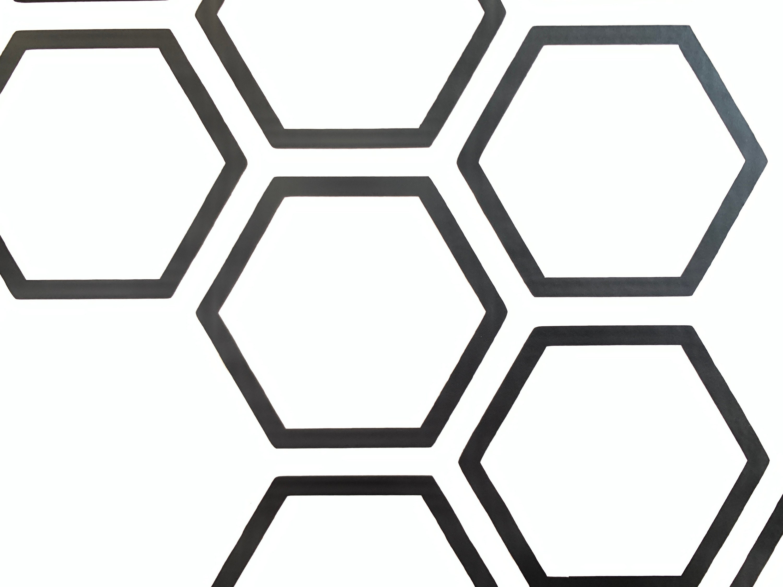 Hexagon Outline Wall Art Decals/stickers - Various Colours & Sizes ...
