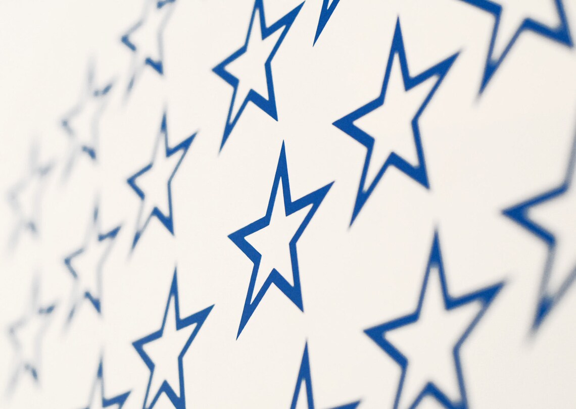 Cool Star Outline Vinyl Wall Art Decals/stickers - Various Colours ...