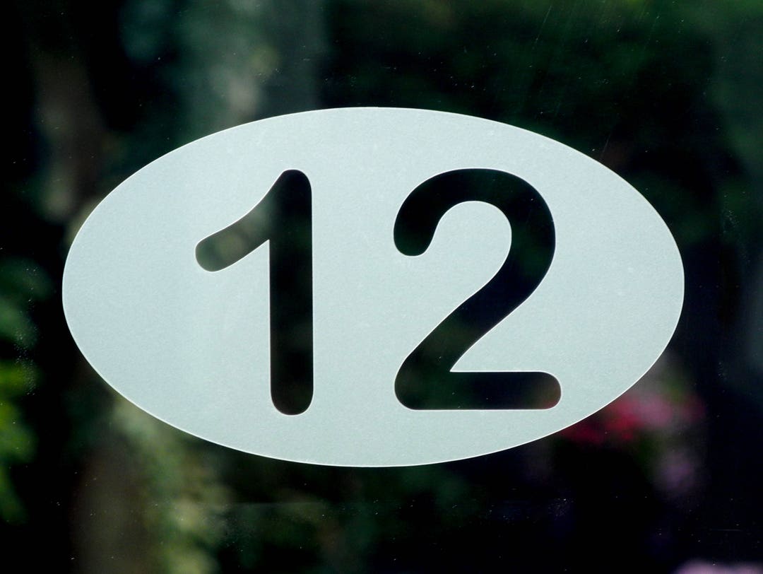 Modern Oval House Number Decal Etched Glass Style Various - Etsy