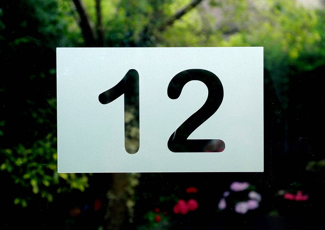 Modern Rectangular House Number Decal - Etched Glass Style - Various ...