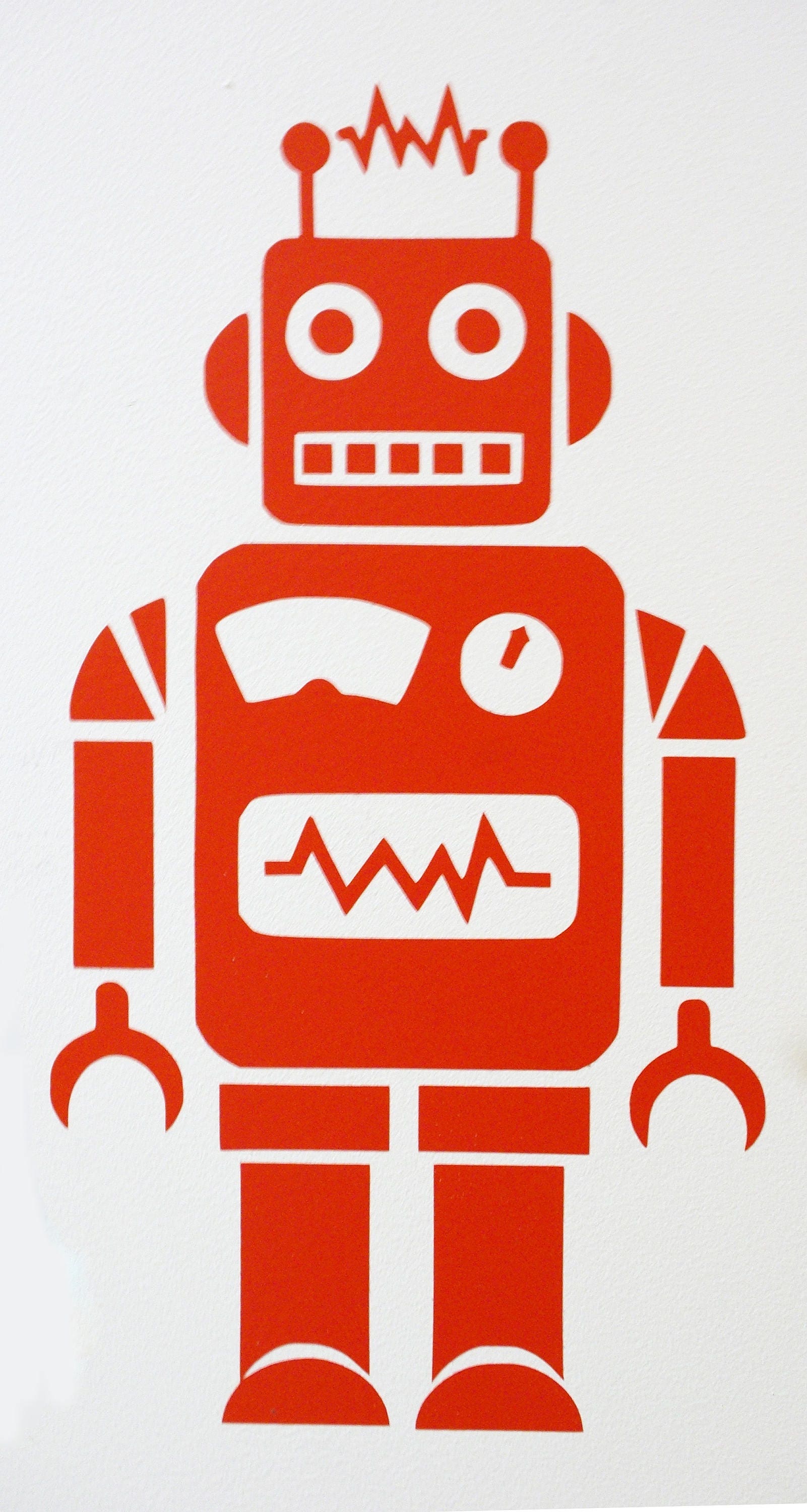 Cool Retro Robot Vinyl Wall Art Decals/stickers - Various Colours - Etsy UK