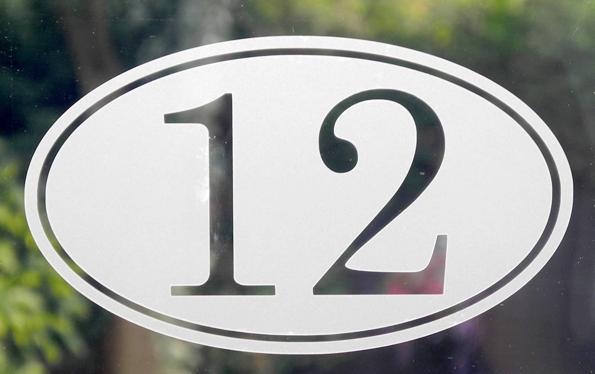 Traditional Oval Double Border House Number Decal - Etched Glass Style ...