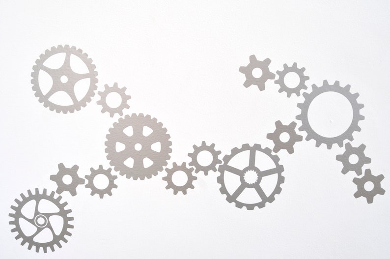 Cogs Vinyl Wall Art Decals/stickers - Various Colours - Steam Punk ...