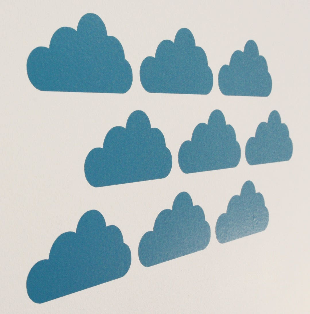Fun Cloud Vinyl Wall Art Decals/stickers Various Colours & Sizes - Etsy