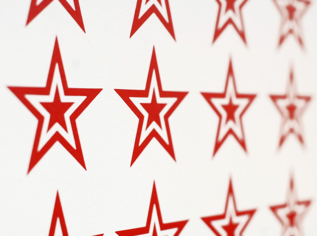 Large Double Star Vinyl Wall Art Decals/stickers - Various Colours ...