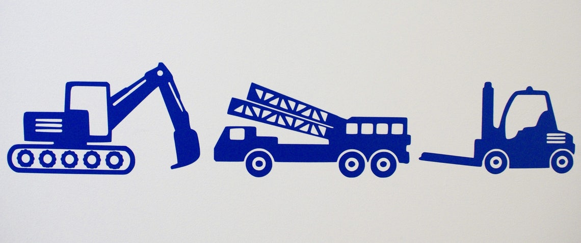 Construction Vehicle Vinyl Wall Art Decals/stickers Various - Etsy UK