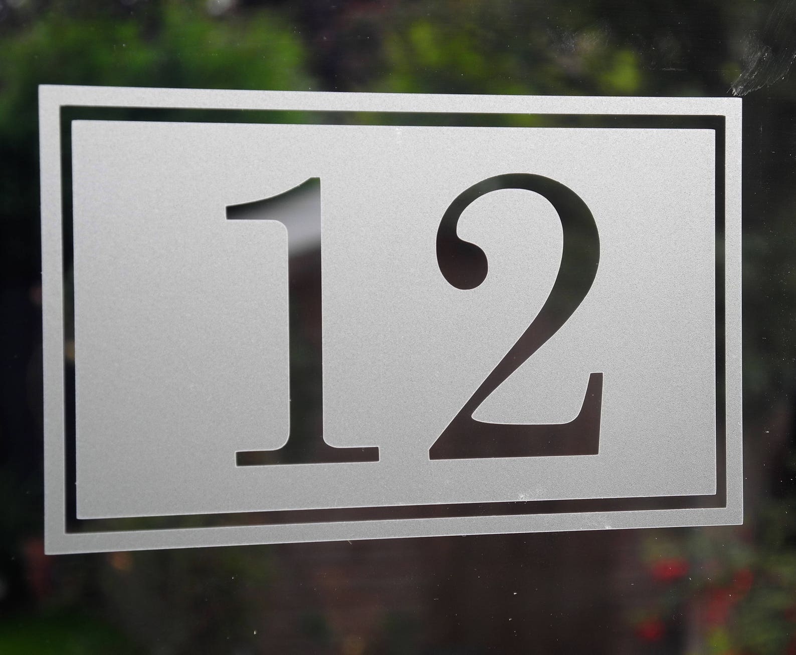 Traditional Rectangular Double Border House Number Decal - Etched Glass ...