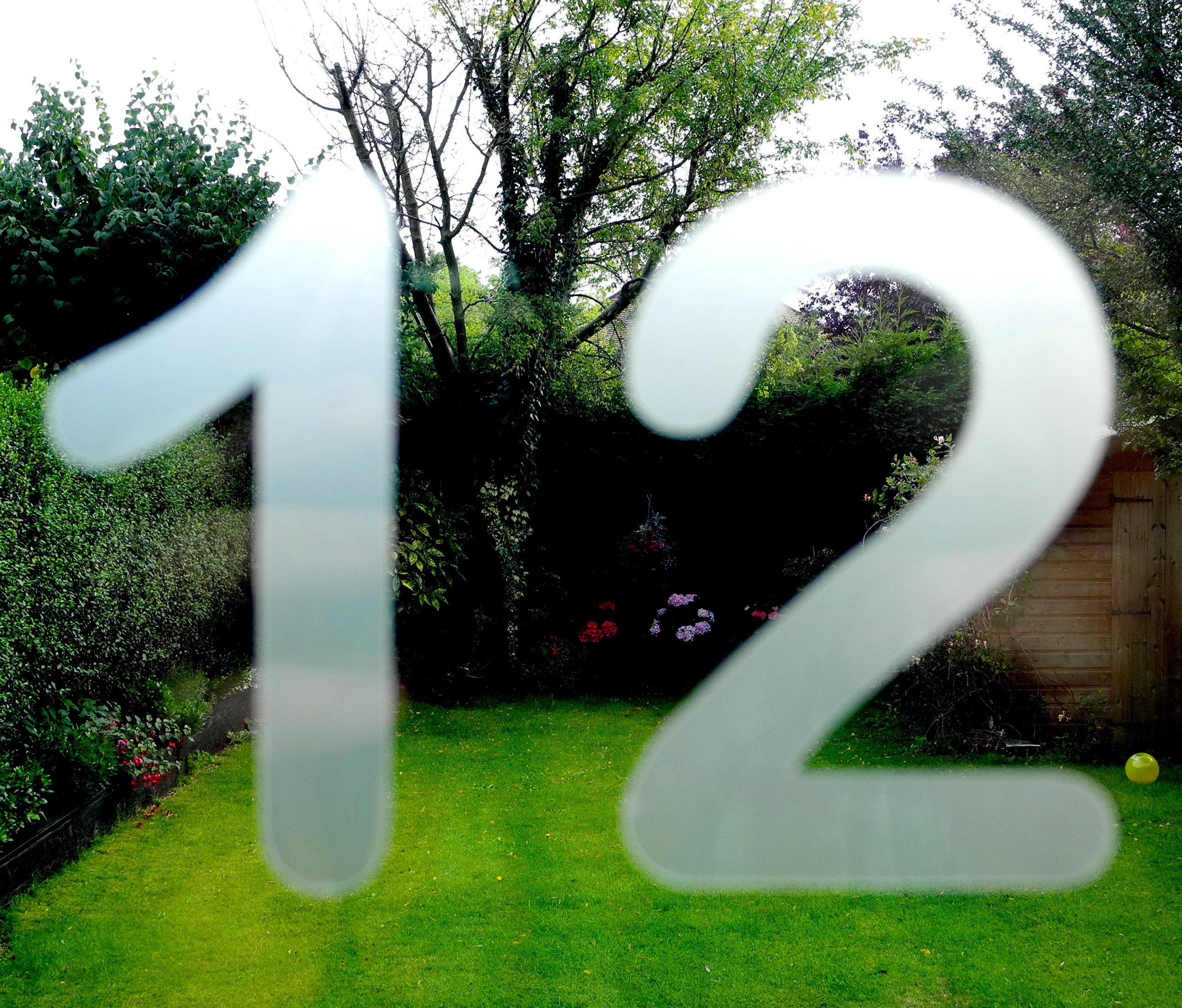 Modern House Number Decal - Etched Glass Style - Various Sizes ...