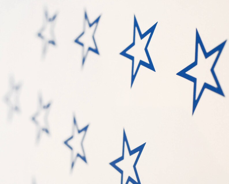 Cool Star Outline Vinyl Wall Art Decals/stickers - Various Colours ...