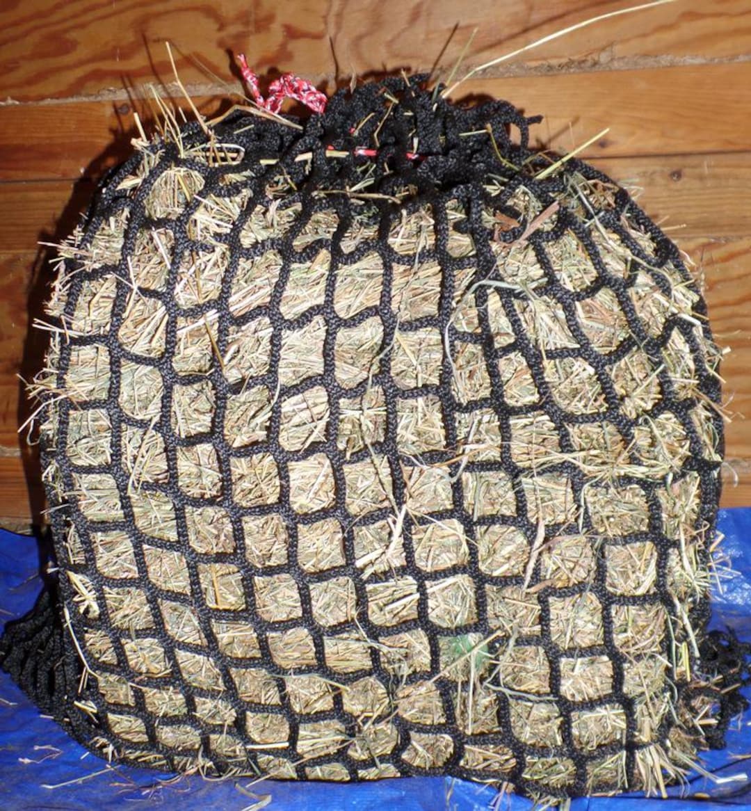 Slow Feed Hay Net, Soft Woven Heavy Duty Netting - Single Serving Bag ...