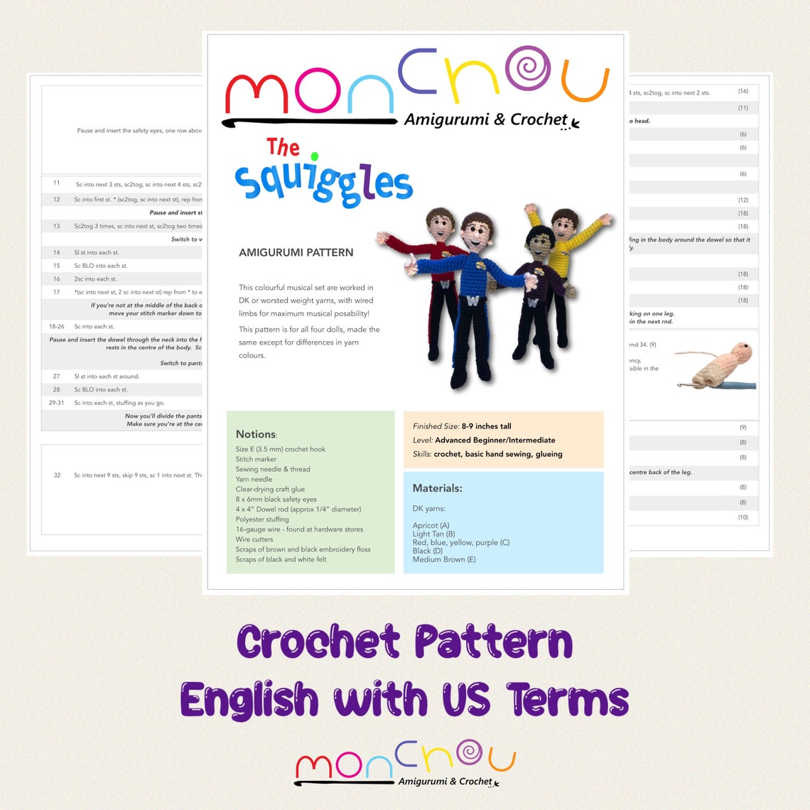 The Squiggles Crochet Dolls Pattern - Etsy
