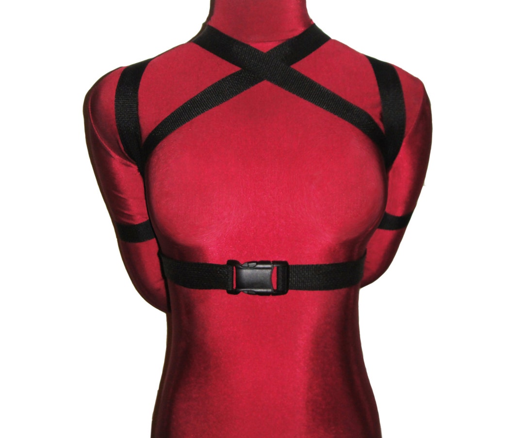 Box-tie Bondage Harness x-style, Extra Security Strap, Nylon Webbing ...
