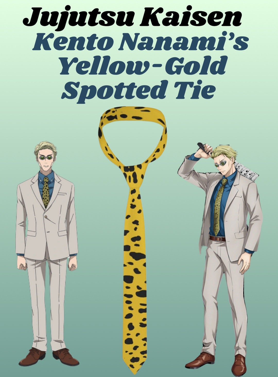 Anime Character Kento Nanami Yellow Gold Spotted Tie - Etsy