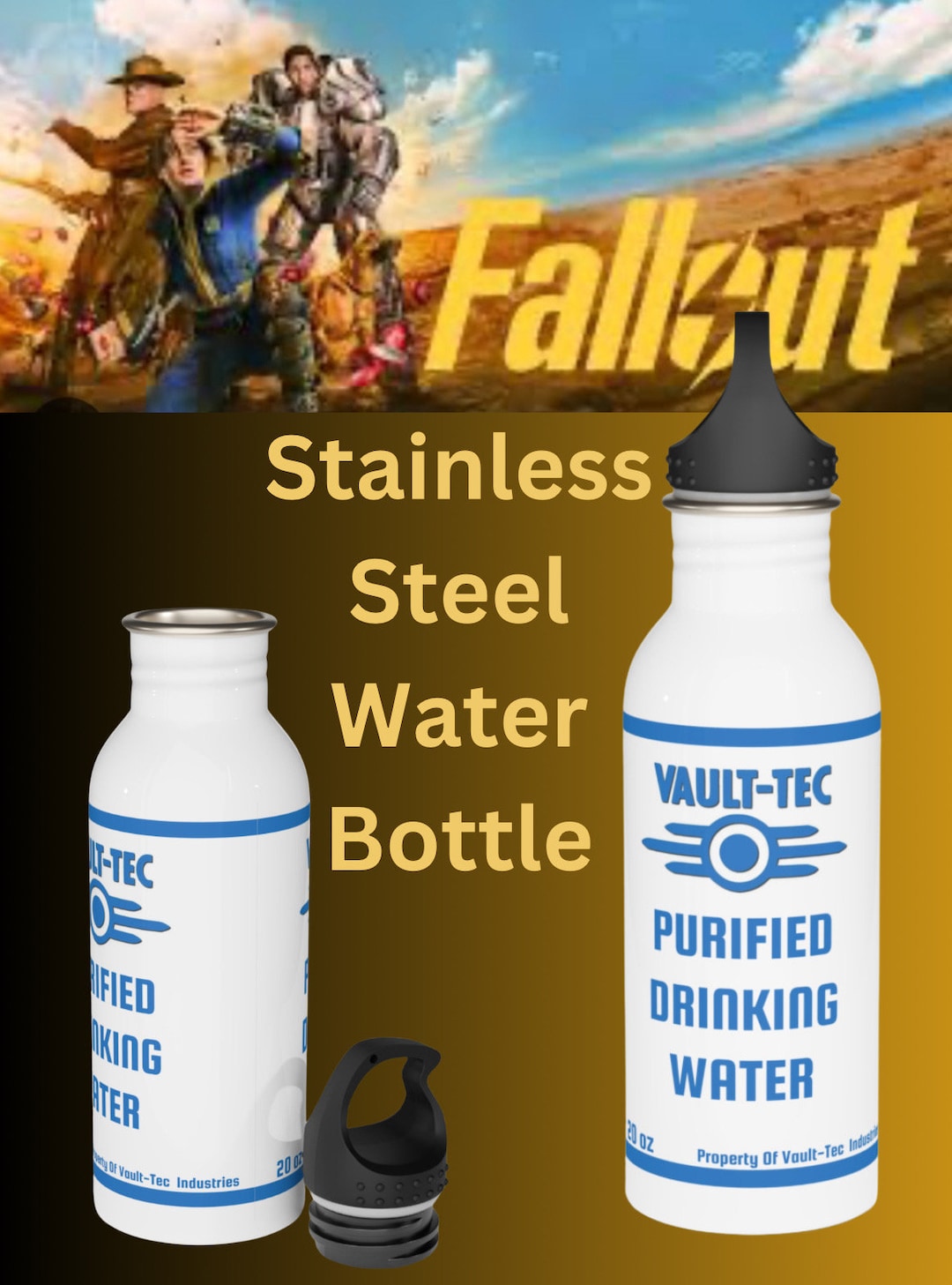 Fallout Vault Tec Stainless Steel Purified Water Bottle - Etsy Canada