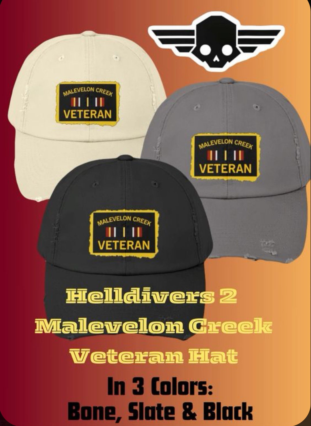 Helldivers 2 Malevolent Creek Veteran Unisex Hat Distressed Cap Gamer ...