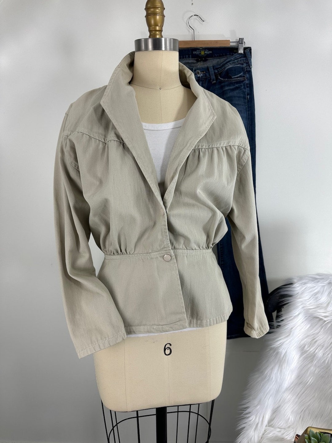 Vtg Y2K Indie Peplum Khaki Moto Biker Jacket S - Etsy