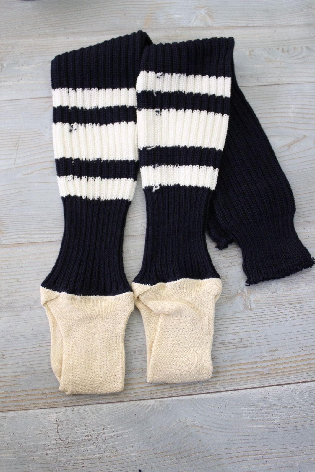 Vtg 60s Blue & White Stirrup Baseball Basketball Knee High SOCKS - Etsy