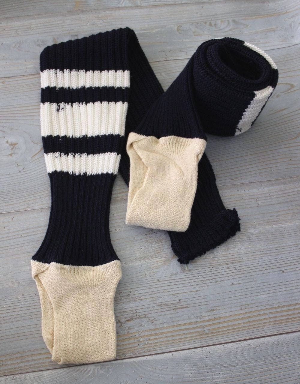 Vtg 60s Blue & White Stirrup Baseball Basketball Knee High SOCKS - Etsy