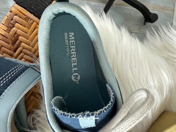 MERRELL Rant Blue Wing Stitched Canvas Sneakers Shoes… - Gem