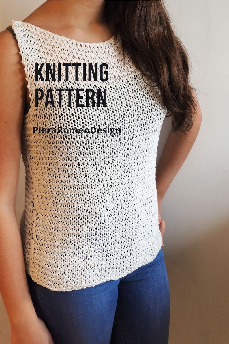 KNITTING Pattern for TANK TOP Pattern Easy Pdf Pattern - Etsy