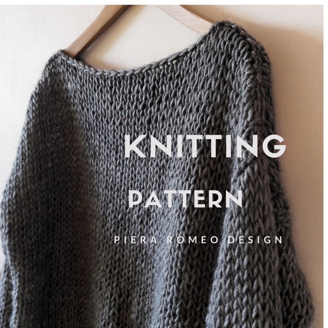 EASY Knit Sweater Knitting Sweater Pdf Pattern English Easy - Etsy