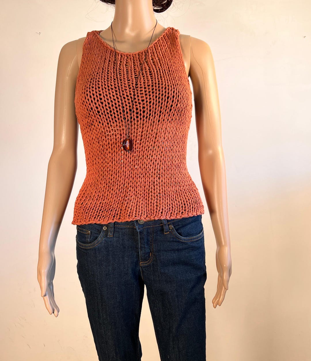 TERRACOTTA Skinny Fit Tank Top 100% Cotton by Piera Romeo - Etsy