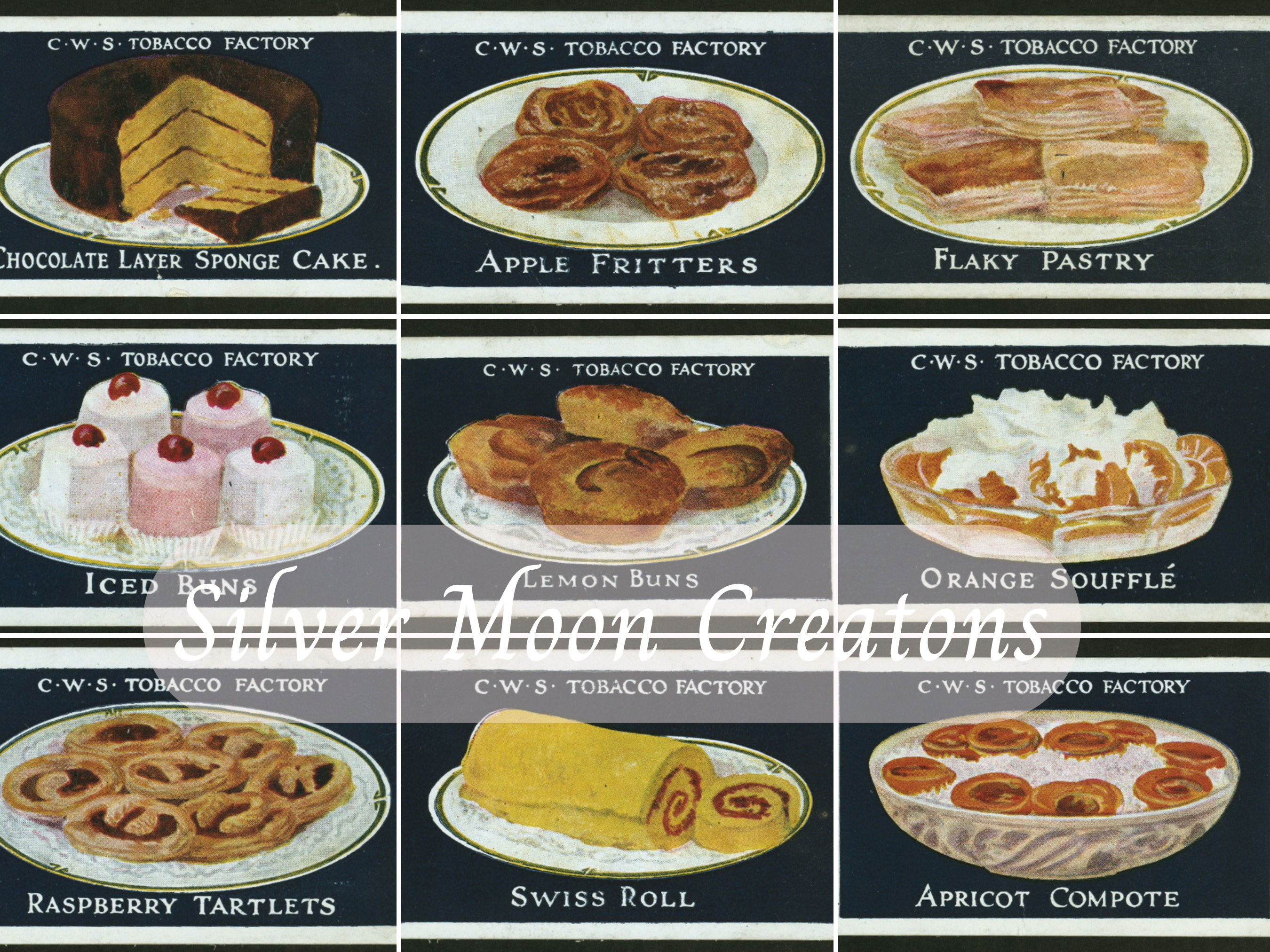 CWS Tobacco Factory Bakery and Cooking Cigarette Cards - Etsy