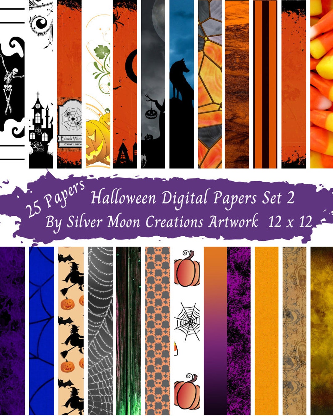Halloween Background Scene DIGITAL Paper, Halloween, Creepy Papers ...