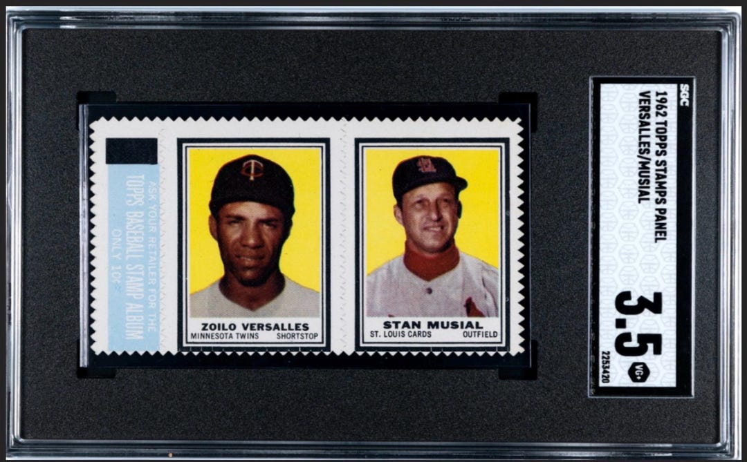 1962 Topps Stamp Panel Stan Musial SGC 3.5 St. Louis Cardinals MLB Hall ...