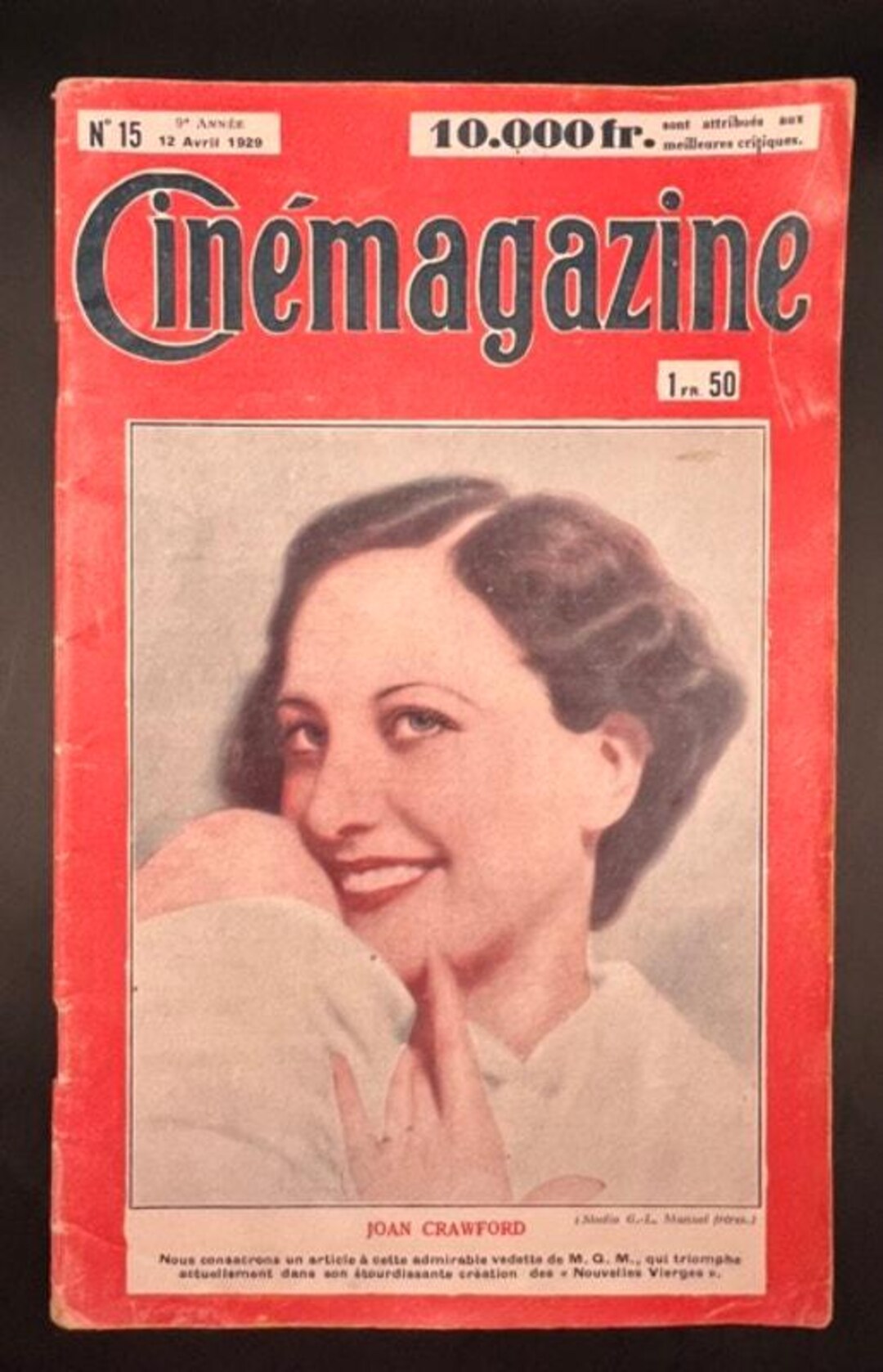 RARE 1929 French Joan Crawford Magazine Cinemagazine Grand Hotel, Mary ...