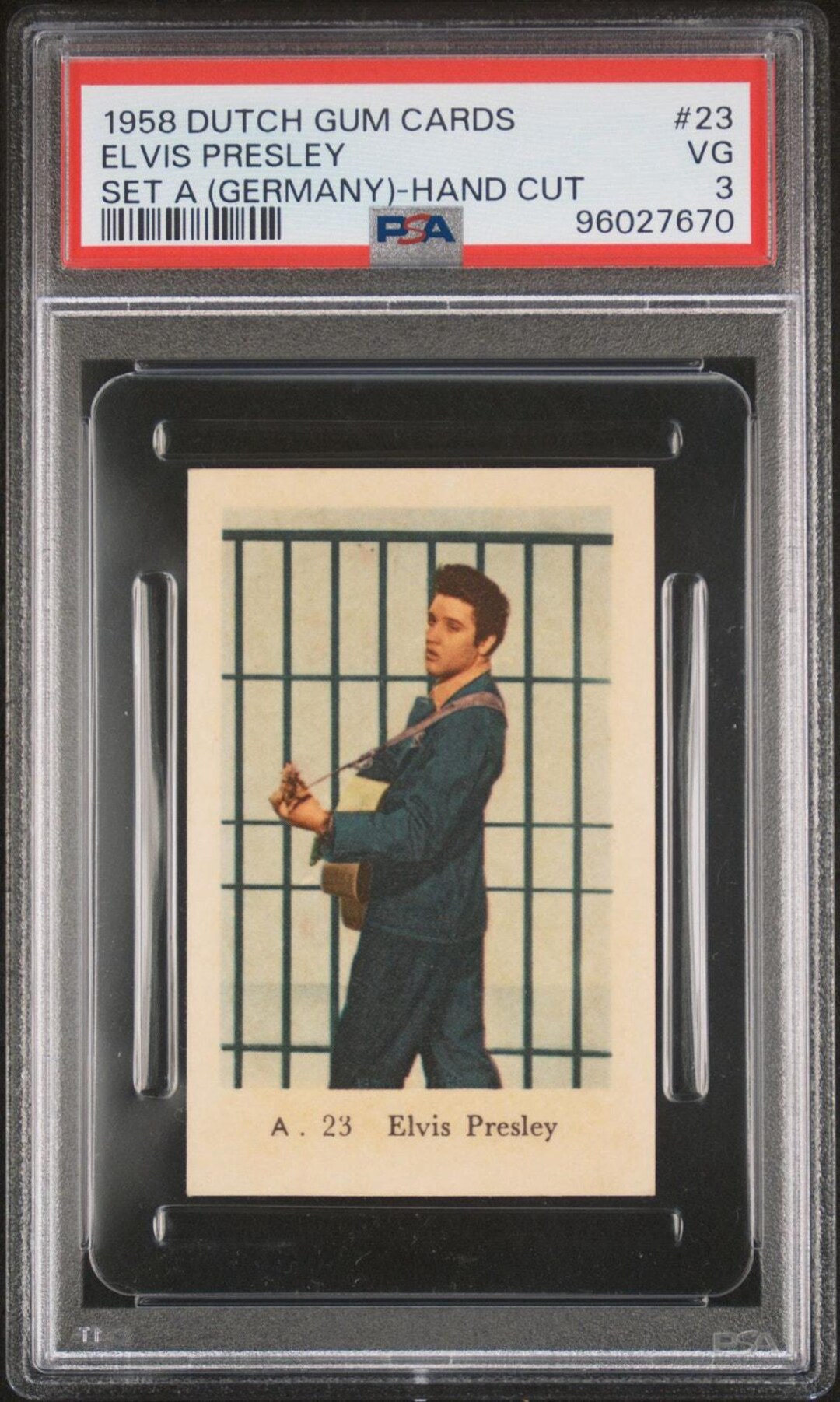 RARE 1958 Dutch Gum Elvis Presley PSA 3 Set A Only 3 Graded King TCB ...