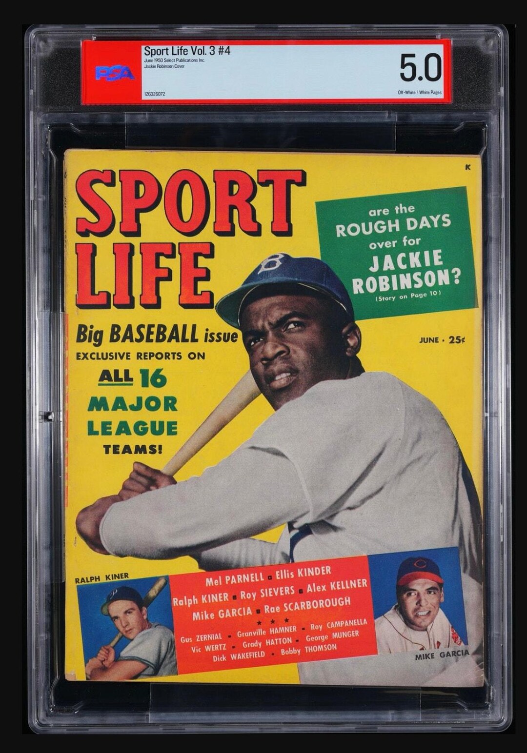 RARE 1950 Jackie Robinson Sport Life Magazine PSA 5 Newsstand Brooklyn ...