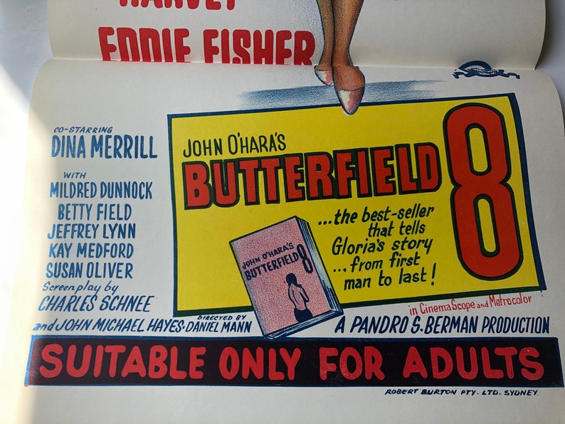 Rare, Original Butterfield 8 Movie Poster Daybill, Elizabeth Taylor ...