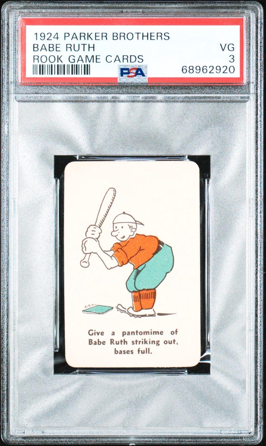 Rare 1924 Parker Brothers Babe Ruth PSA 3 New York Yankees Rook Great ...