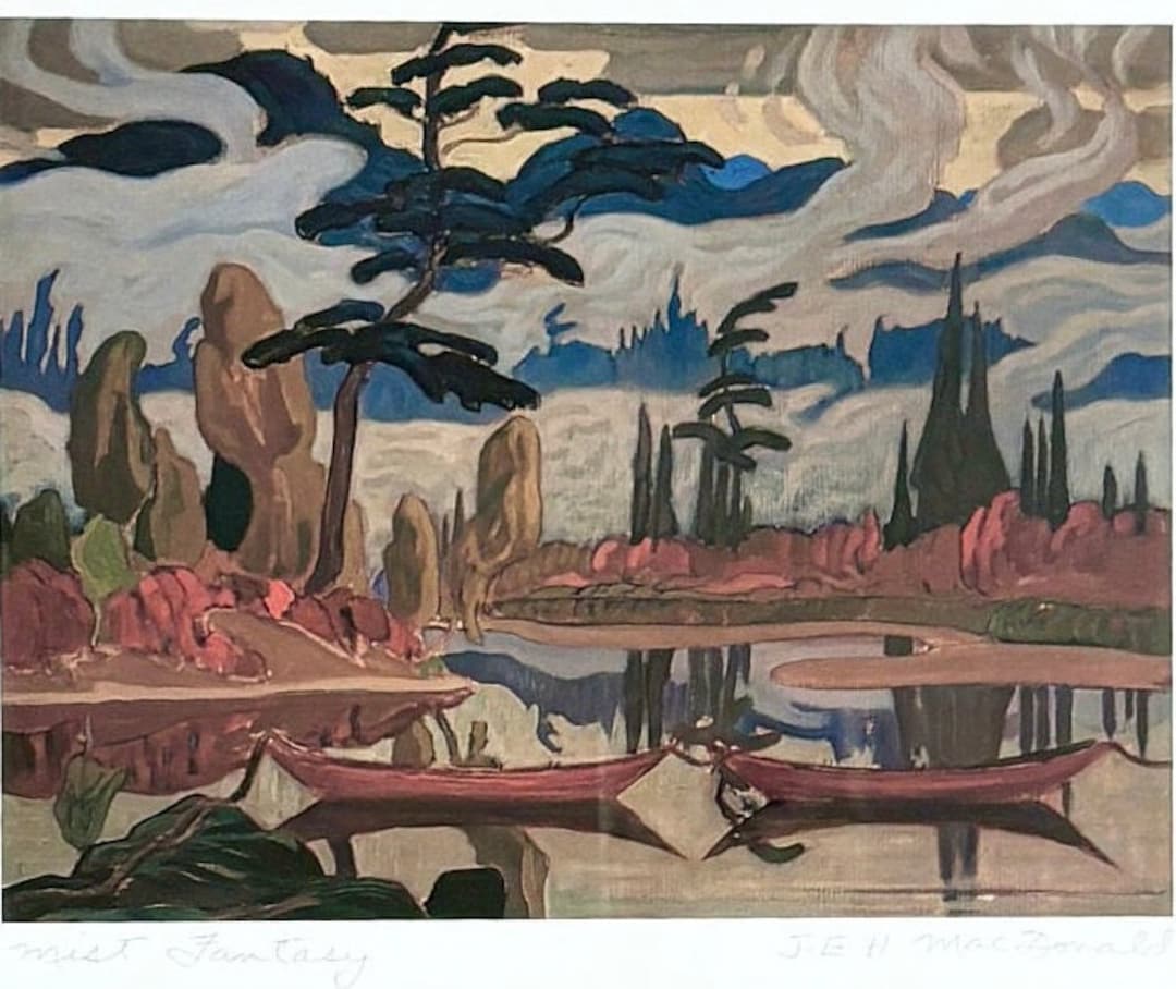 Framed Group of Seven J.E.H. Macdonald Canadian Painting Mist Fantasy ...