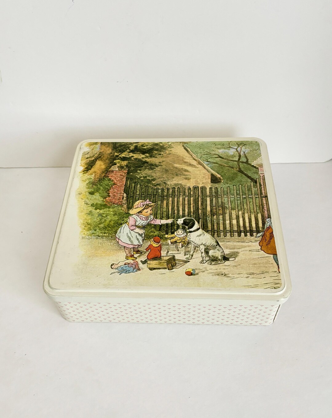 French Vintage Massilly Biscuit Tin, Collectable Cookie Tin Box With ...