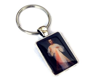 DIVINE MERCY JESUS Fob Style Key Chain Fast Shipping - Etsy