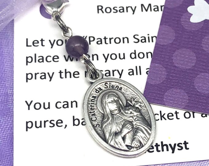 Saint Catherine of Siena/ St. Caterina De Siena Rosary Marker/zipper ...