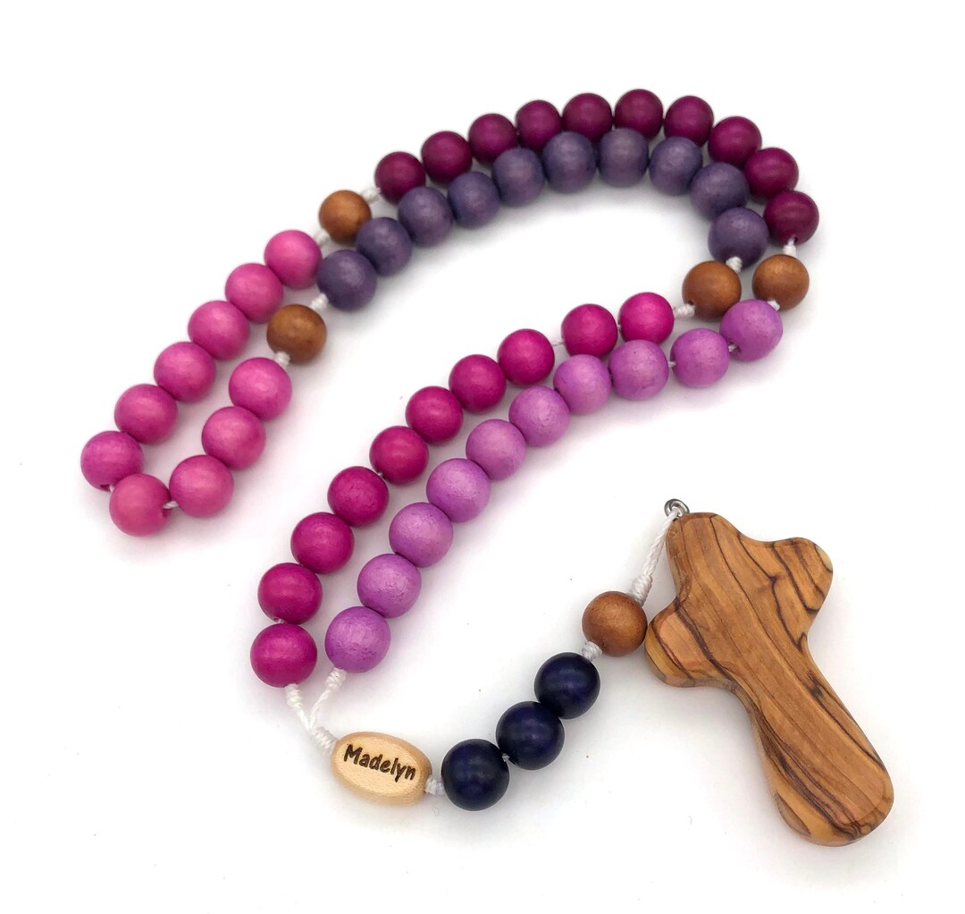Personalized perfectly Purple Child's Rosary With Engraved Our Father ...