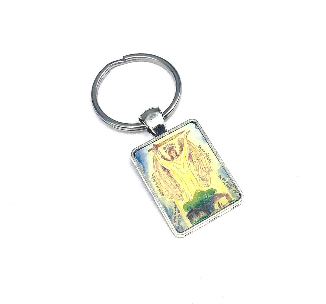 Saint Michael Key Chain, Art by Dovetailink - Etsy