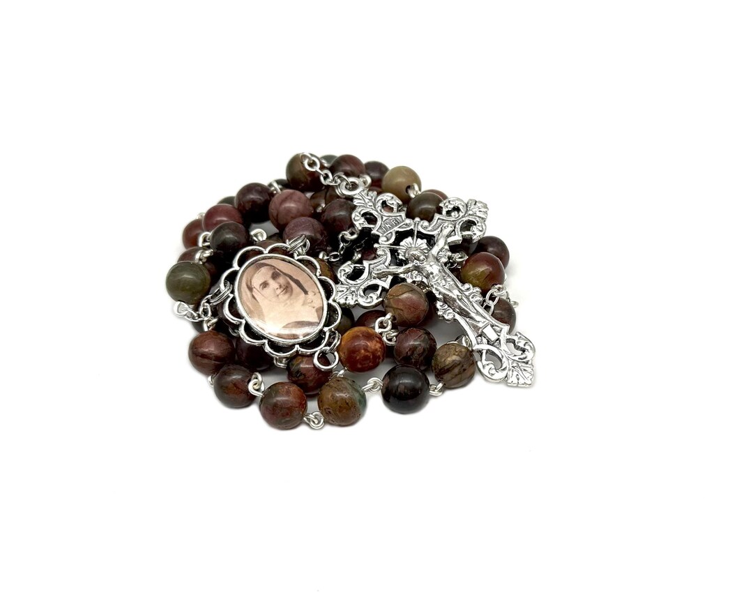 Saint Angela of the Cross Rosary in Picasso Stone - Etsy