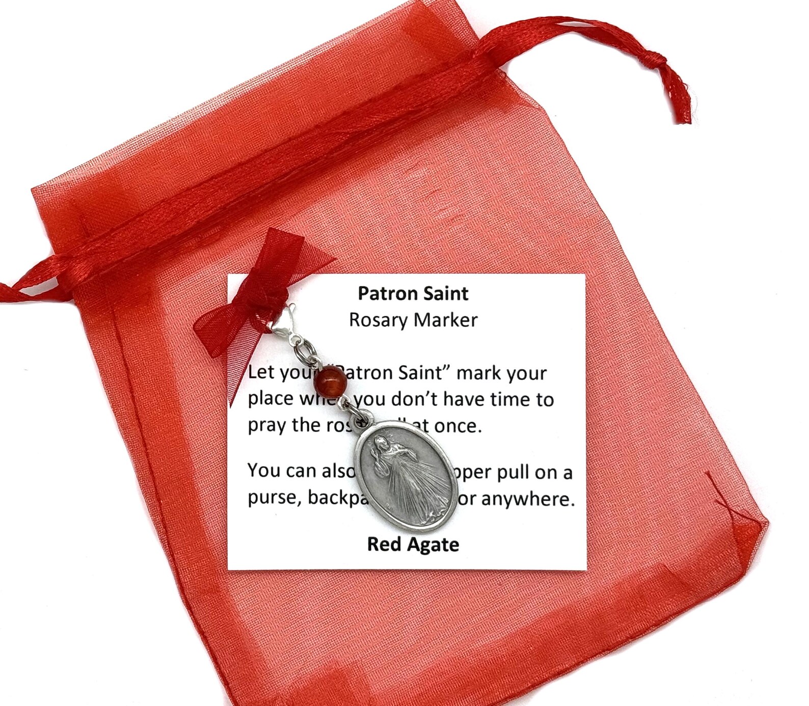 Divine Mercy, Jesus Rosary Marker/zipper Pull/stitch Marker With Accent ...
