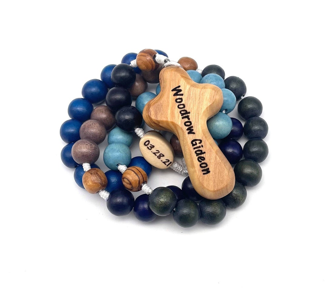 Personalized Wood Rosary With Engraved Our Father Bead and Engraved ...