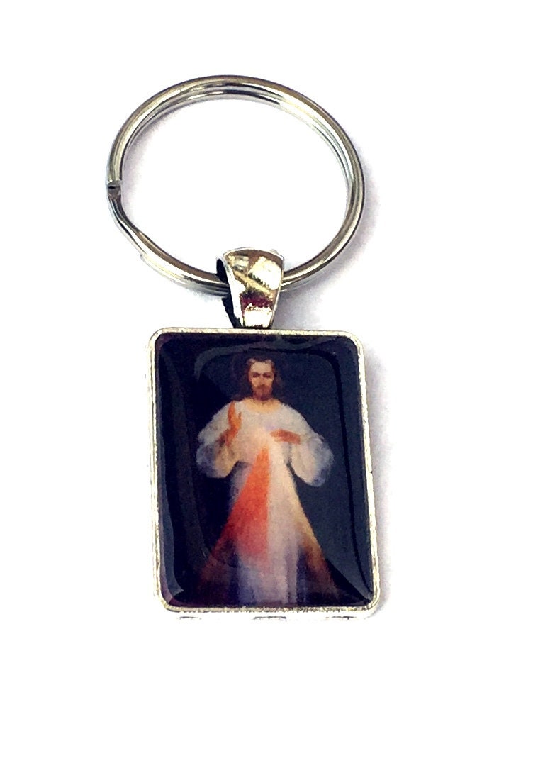 Divine Mercy Jesus Key Chain - Etsy