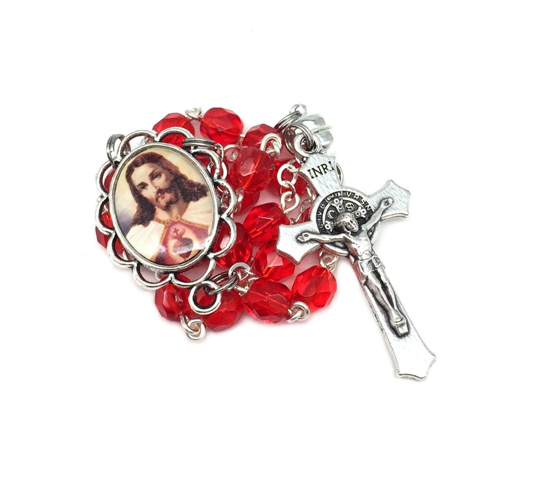 Sacred Heart of Jesus Car Rosary - Etsy