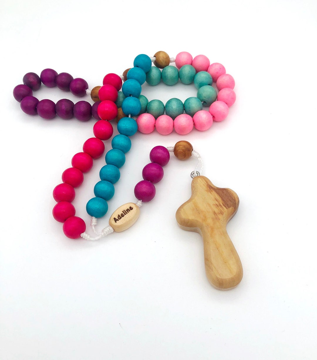 Personalized Child's Rosary With Engraved Our Father Bead - Etsy