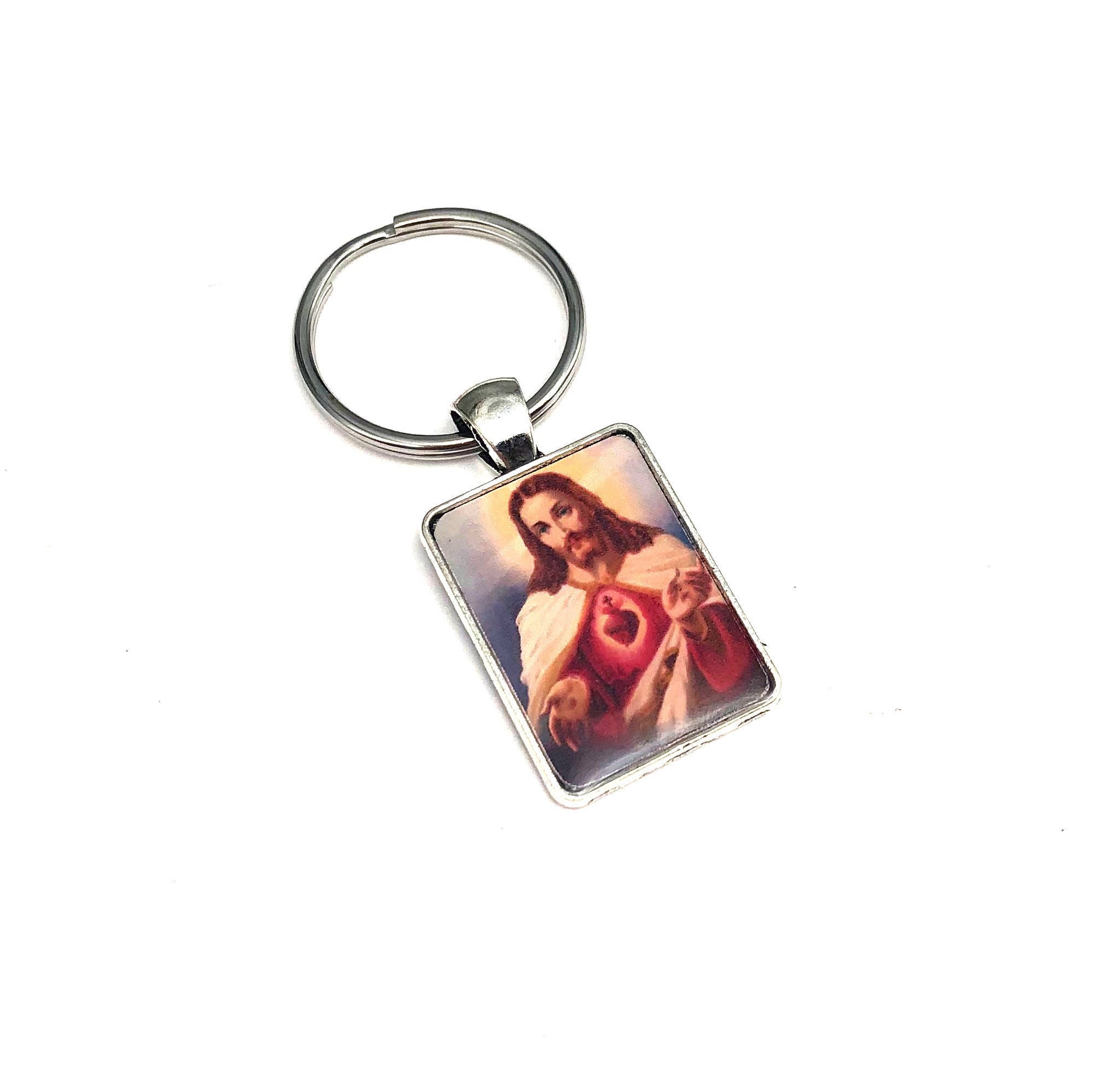 Sacred Heart of Jesus Key Chain | Etsy